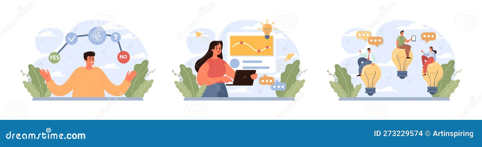 Difficult Decision-making Concept Set. Multiple Options Dilemma Stock ...