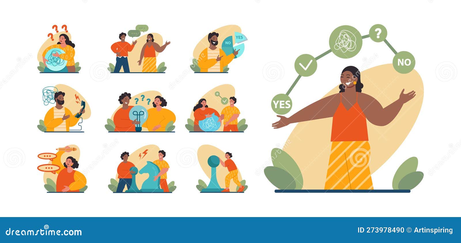 Difficult Decision-making Concept Set. Multiple Options Dilemma Stock ...