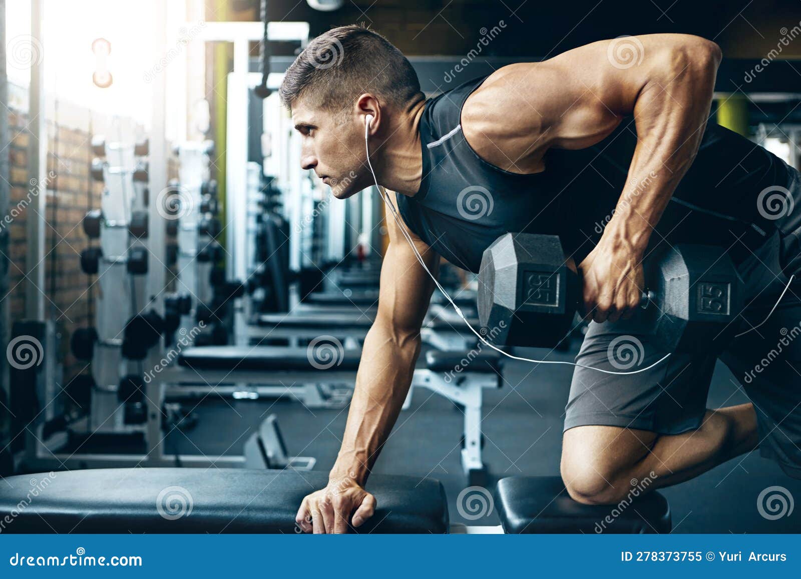 Difficult Doesnt Mean Impossible. a Man Doing Weight Training at the ...