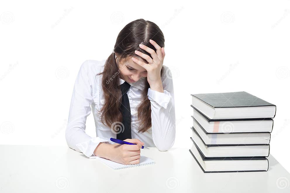 Difficult exam stock photo. Image of library, black, pile - 16591898