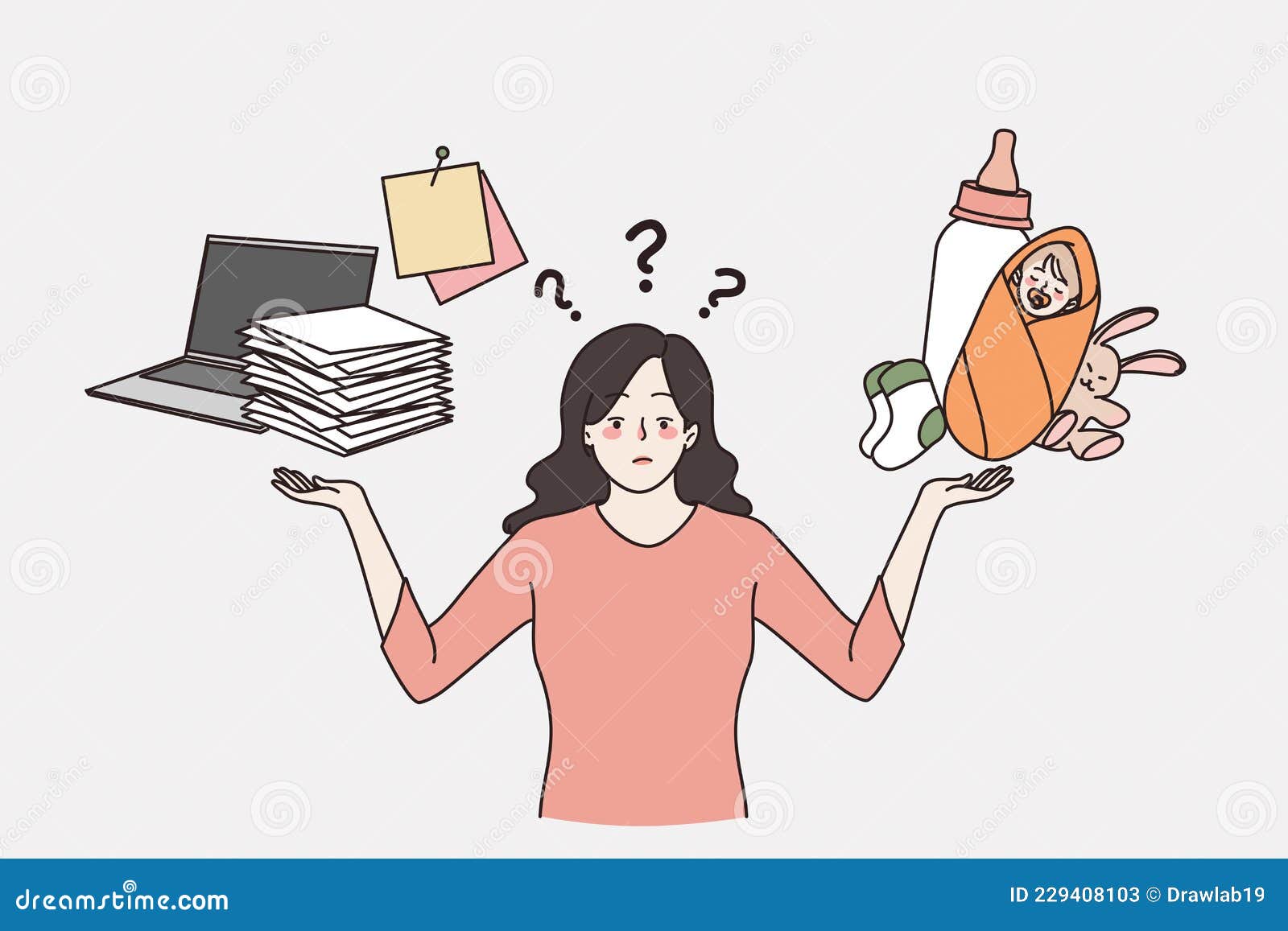 Difficult Female Choice Problem Concept Stock Vector - Illustration of ...