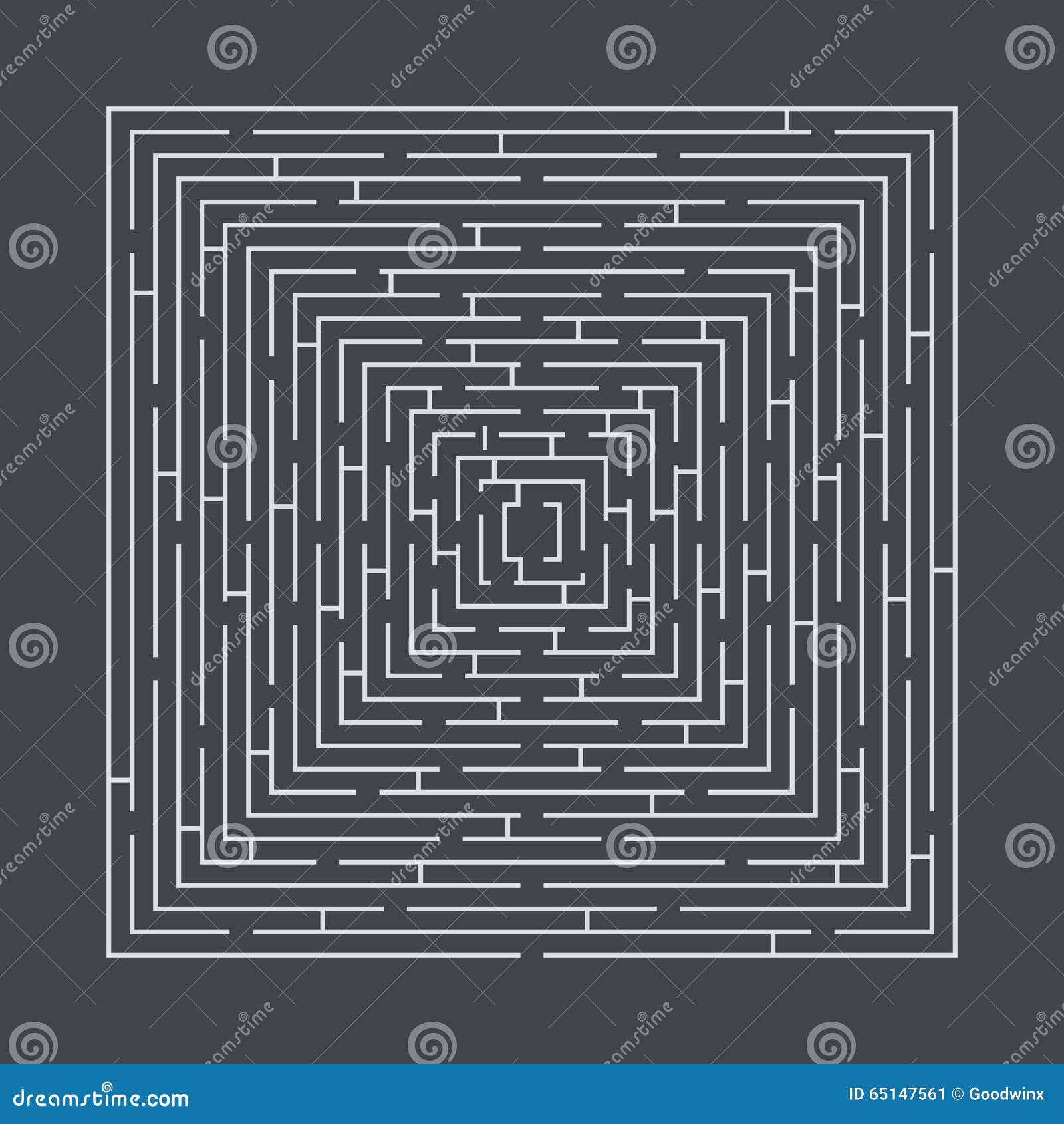 Difficult and Long Maze Educational Game in the Form of a Square Stock ...