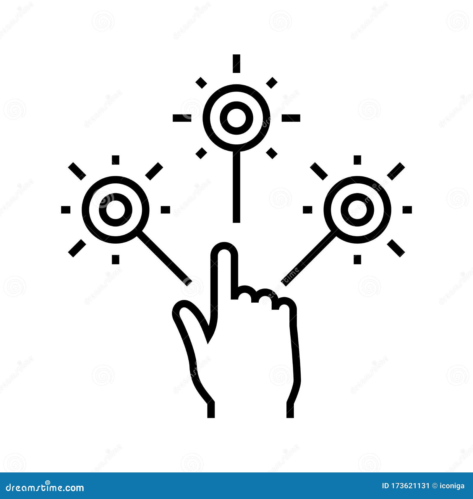 Difficult Option Line Icon, Concept Sign, Outline Vector Illustration ...