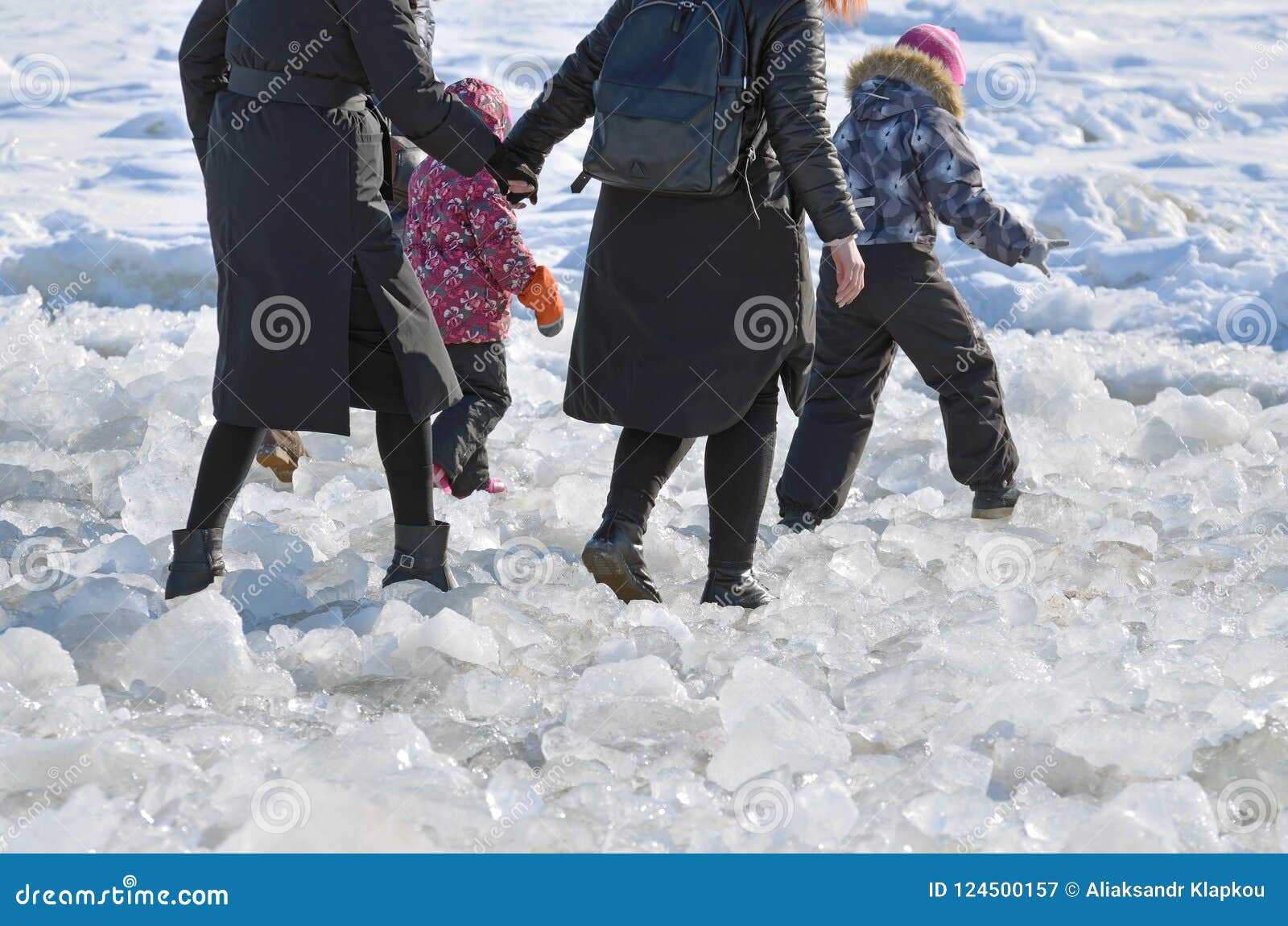 Difficult Passage Over the Ice. Stock Image - Image of broken, river ...