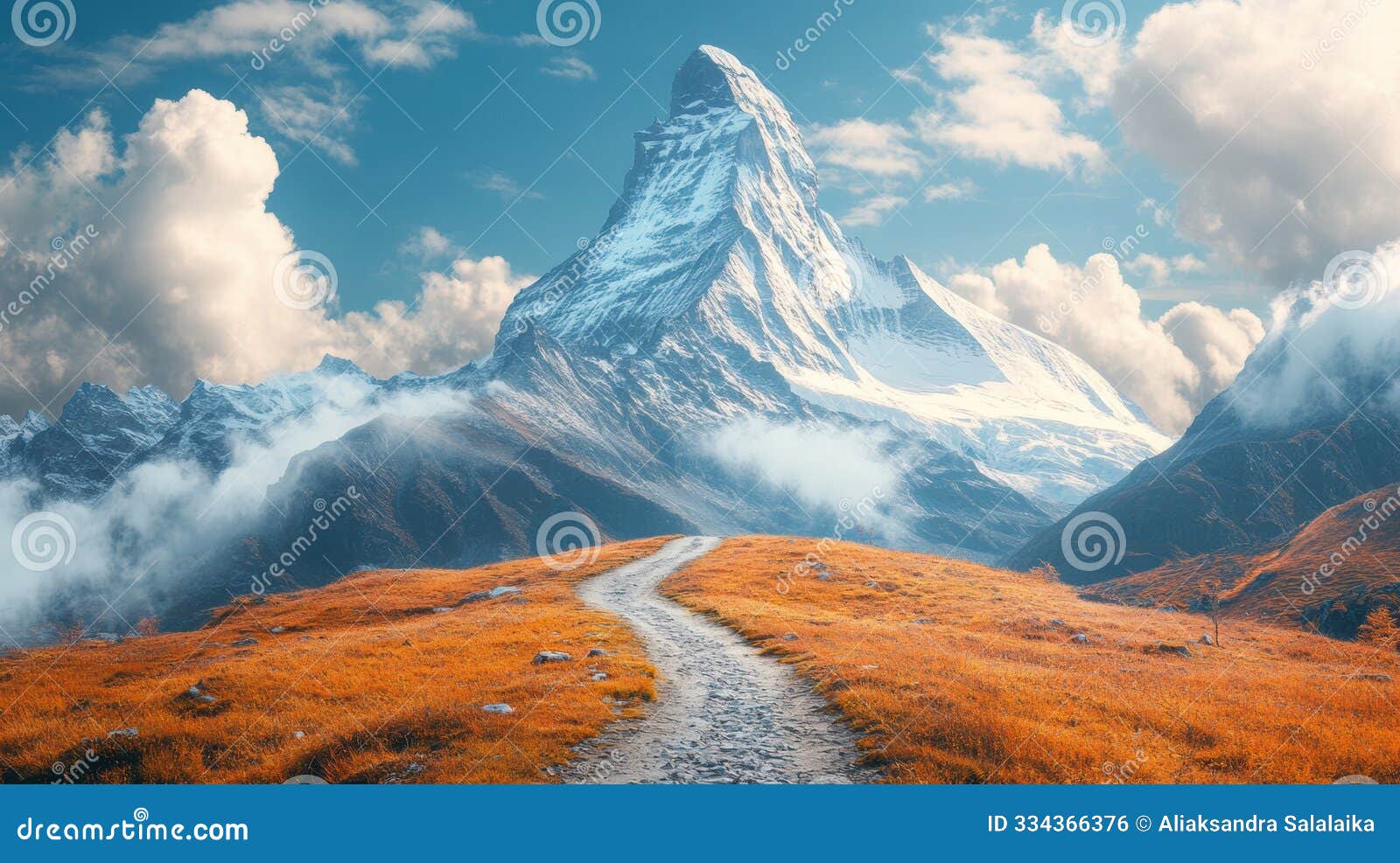 A Difficult Path Winding Towards a Grand Mountain Summit, Representing ...