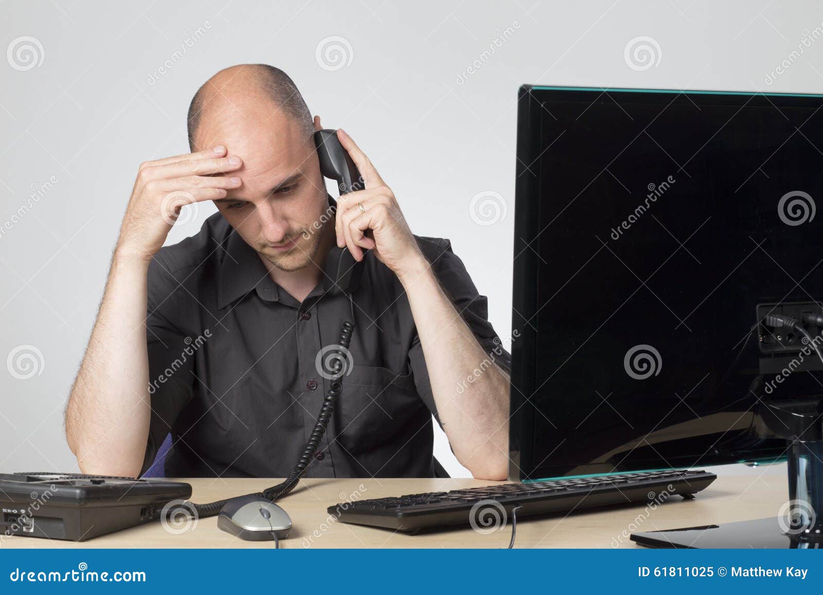 Difficult phone call stock image. Image of marketing - 61811025
