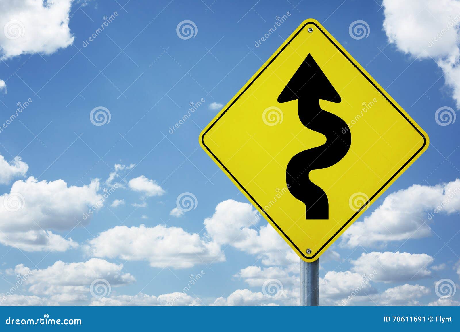 Difficult road ahead sign stock image. Image of achievement - 70611691