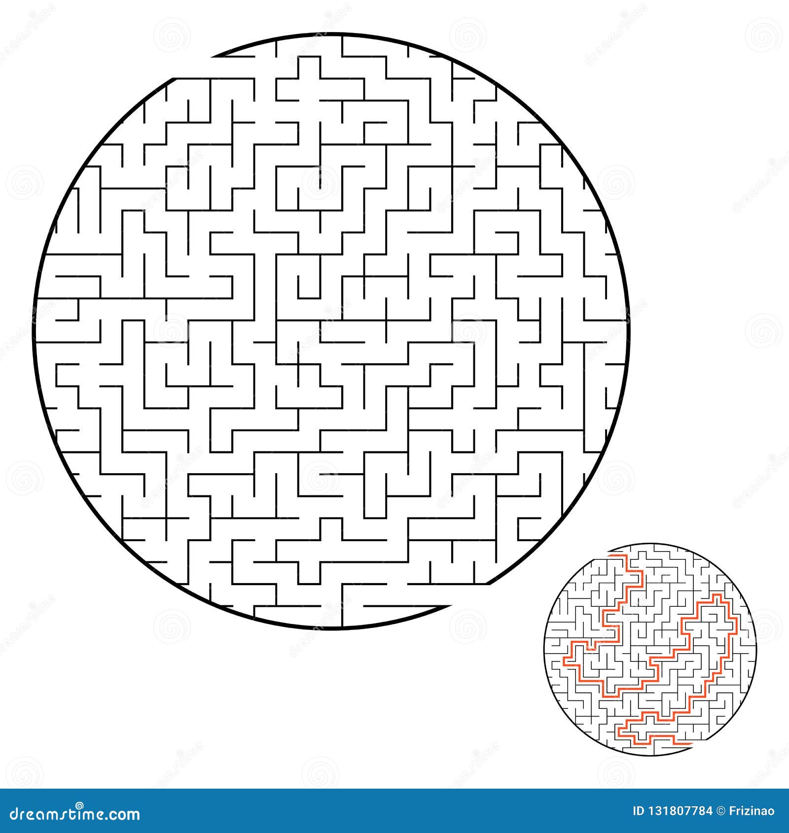 Difficult Round Labyrinth. Game for Kids. Puzzle for Children. One ...