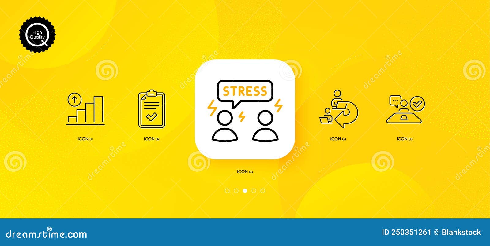 Difficult Stress, Job Interview and Graph Chart Minimal Line Icons. for ...