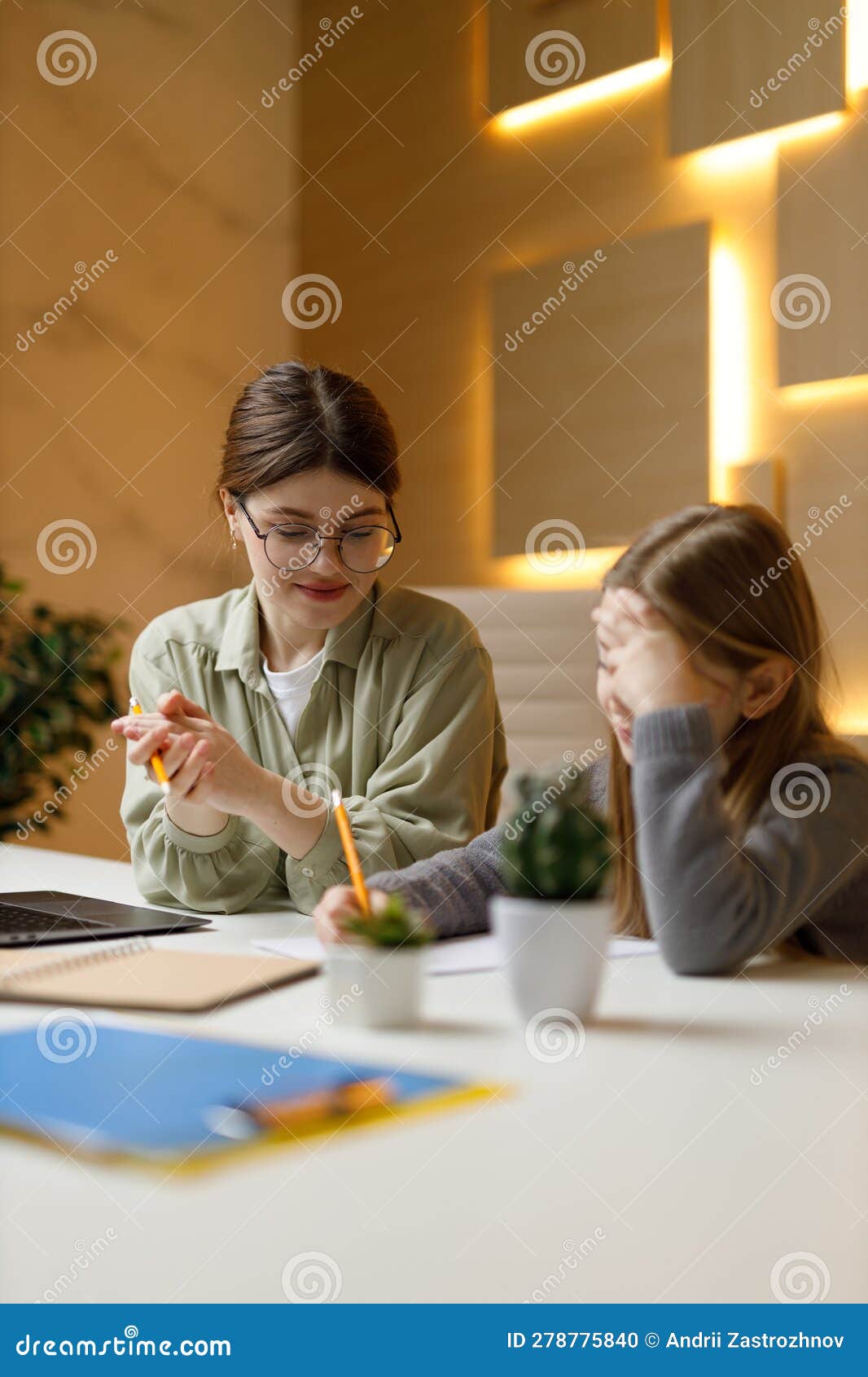 Private Lesson Concept. Child Have Private Lesson Developing Building ...