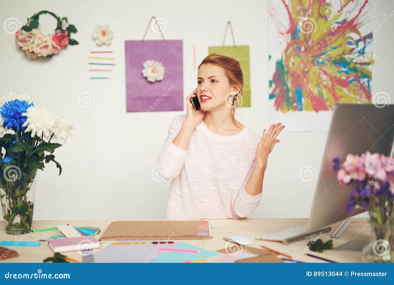 Difficult Telephone Conversation Stock Photo - Image of illustrator ...