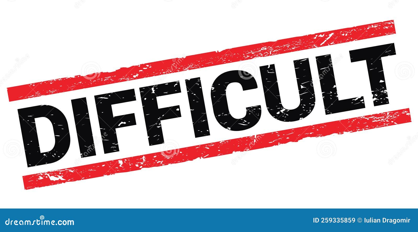 DIFFICULT Text on Black-red Rectangle Stamp Sign Stock Illustration ...