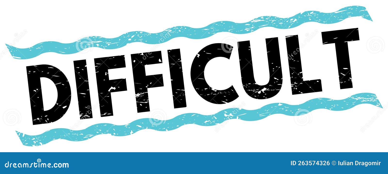 DIFFICULT Text on Blue-black Lines Stamp Sign Stock Illustration ...