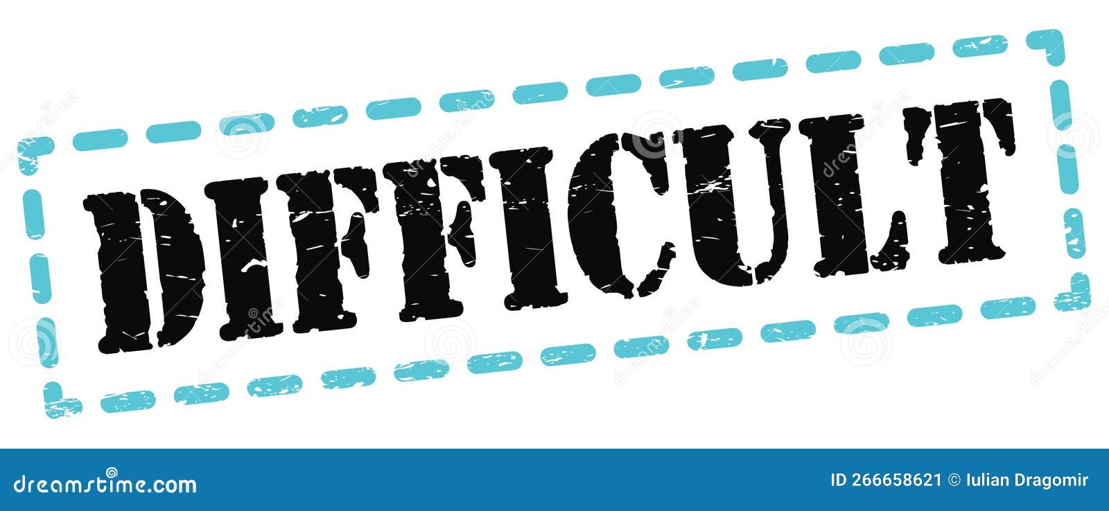 DIFFICULT Text Written on Blue-black Stamp Sign Stock Illustration ...