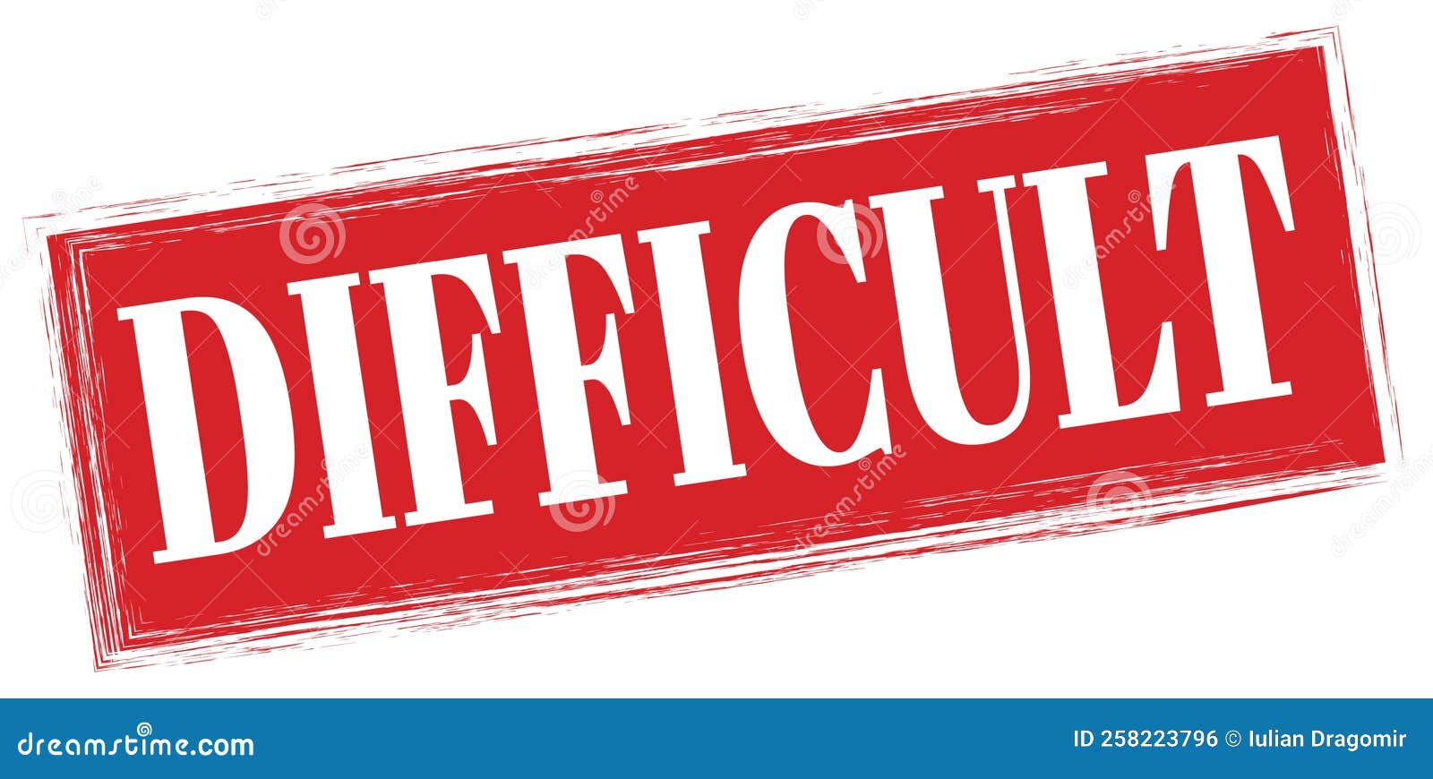 DIFFICULT Text Written on Red Stamp Sign Stock Illustration ...
