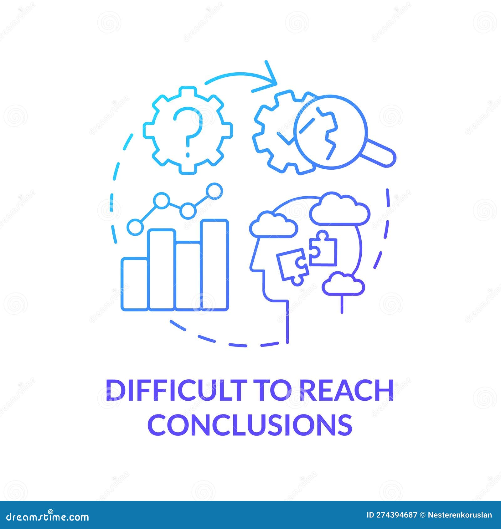 Difficult To Reach Conclusions Blue Gradient Concept Icon Stock ...