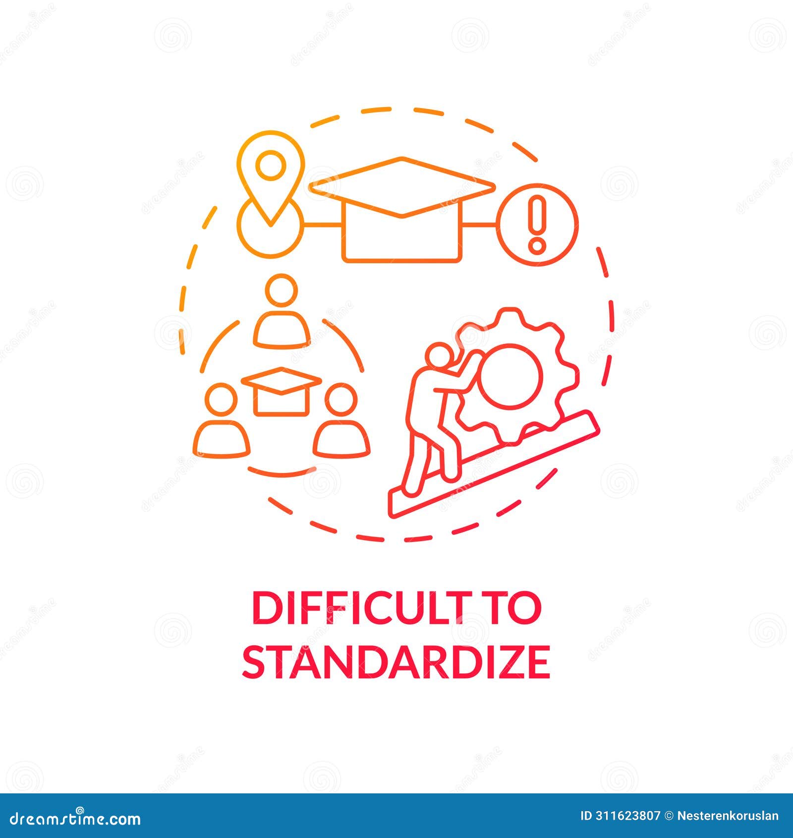 Difficult To Standardize Red Gradient Concept Icon Stock Vector ...