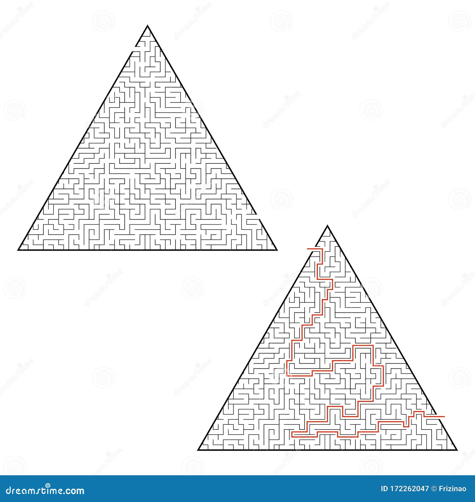 Difficult Triangular Labyrinth. Game for Kids and Adults. Puzzle for ...