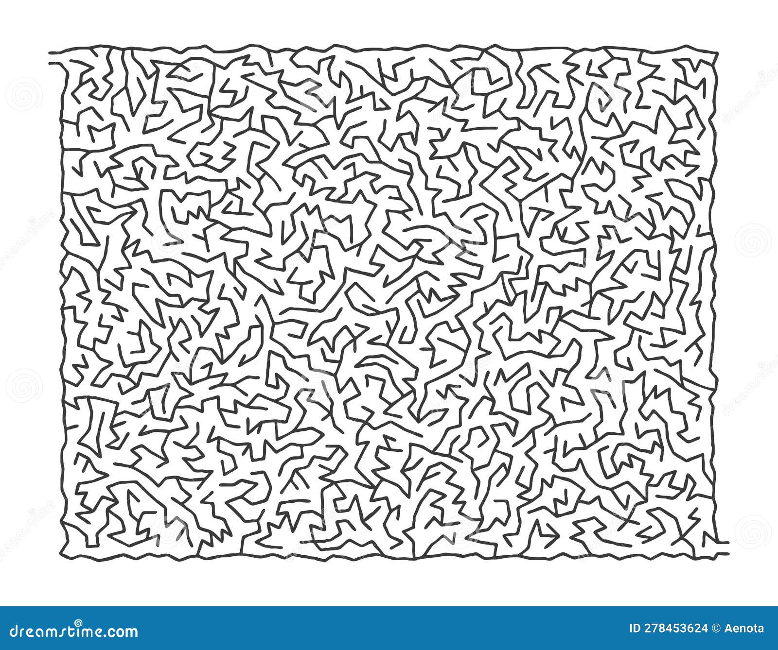 Difficult Vector Black and White Maze Stock Vector - Illustration of ...