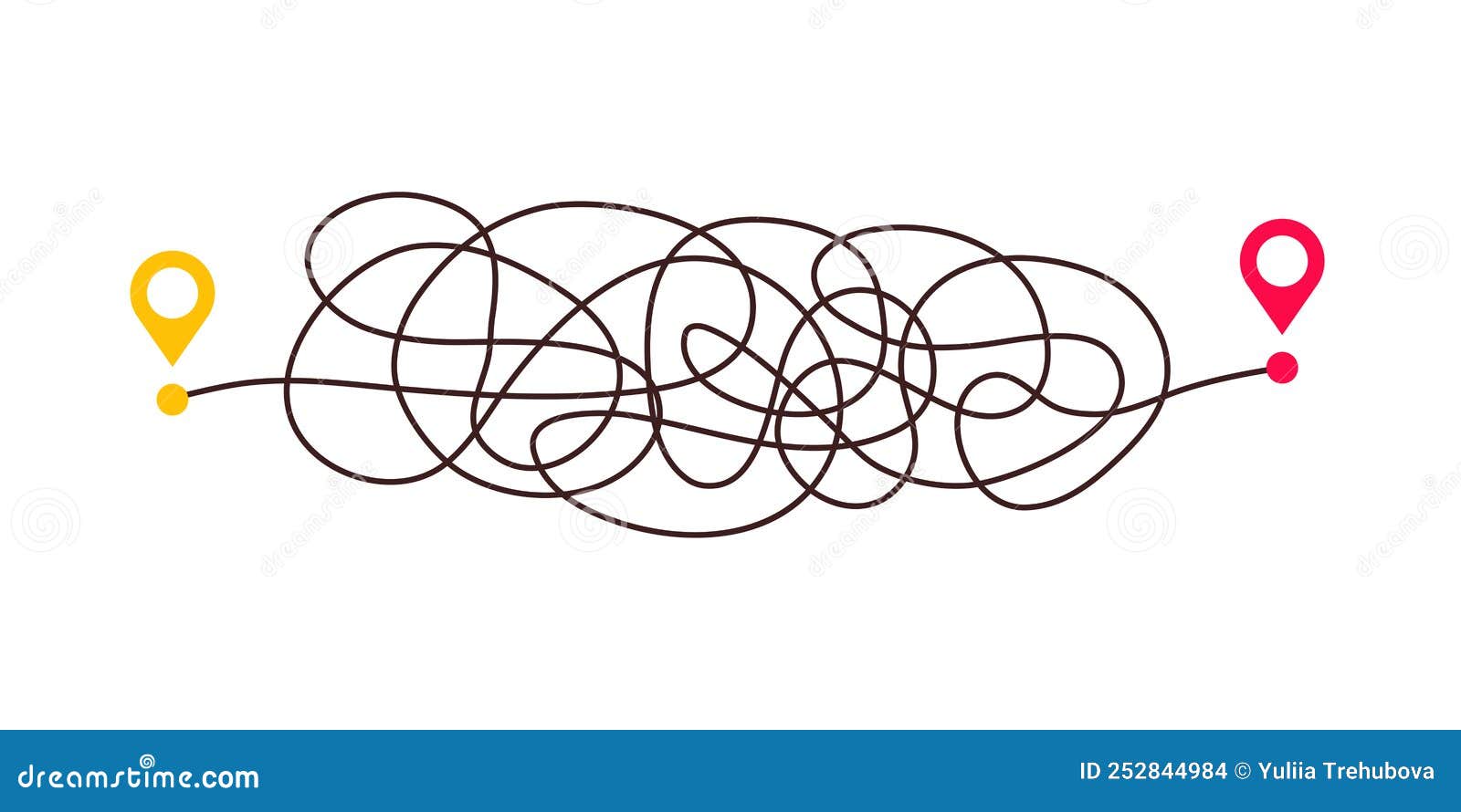 Difficult Way, Chaos Path from Point a To B. Complex Chaos Simplifying ...