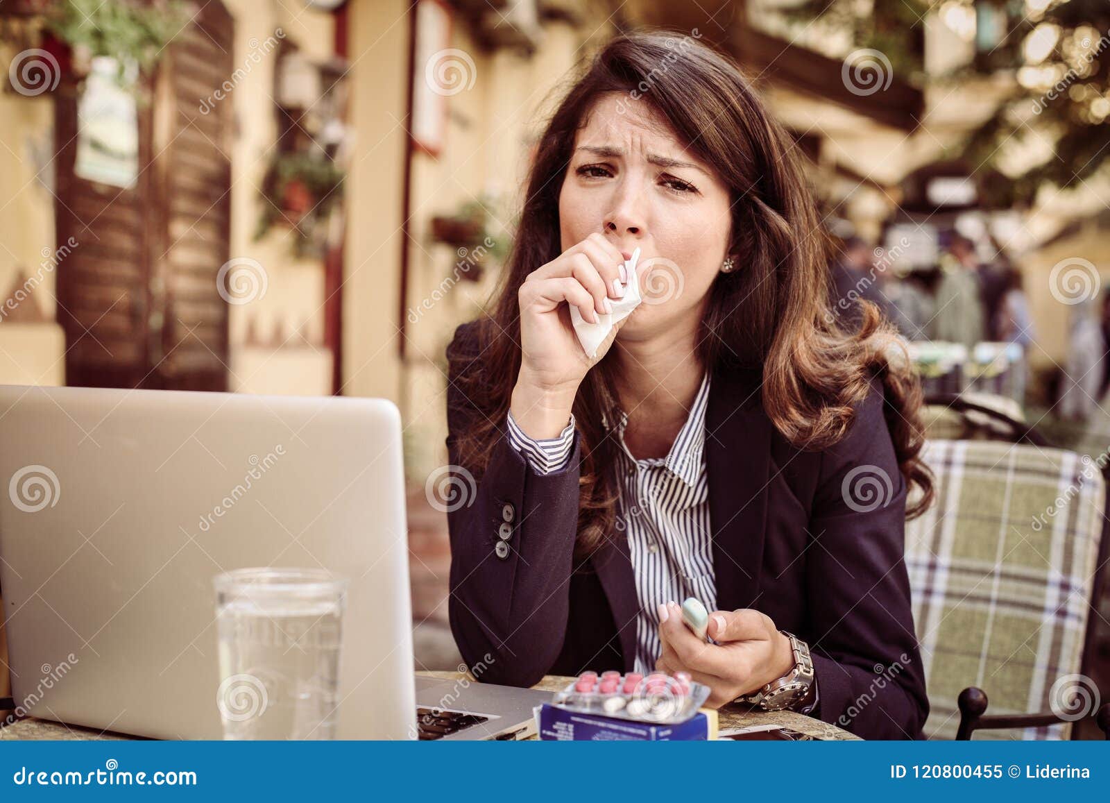 It is so Difficult Working with Fever. Stock Image - Image of illness ...