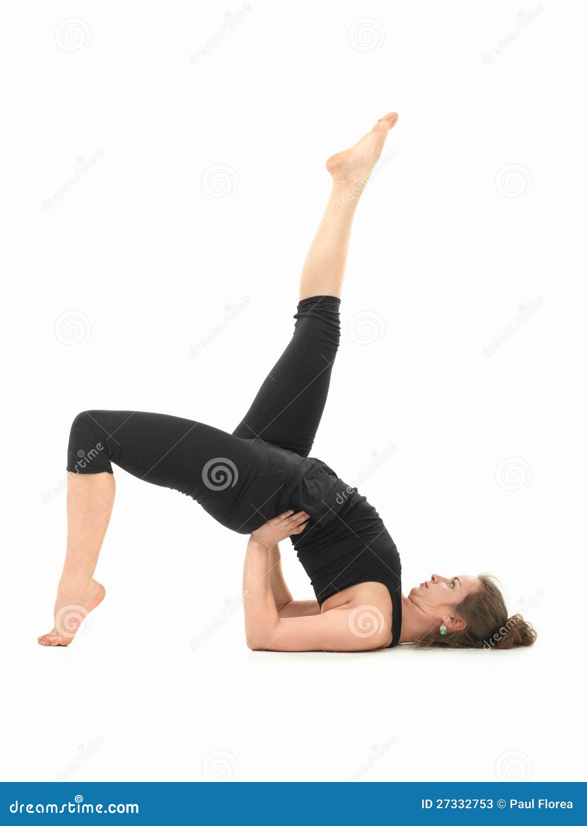 Difficult Yoga Posture Demonstration Stock Image - Image of setu ...