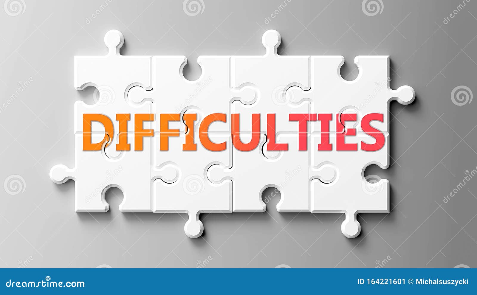 Difficulties Complex Like a Puzzle - Pictured As Word Difficulties on a ...