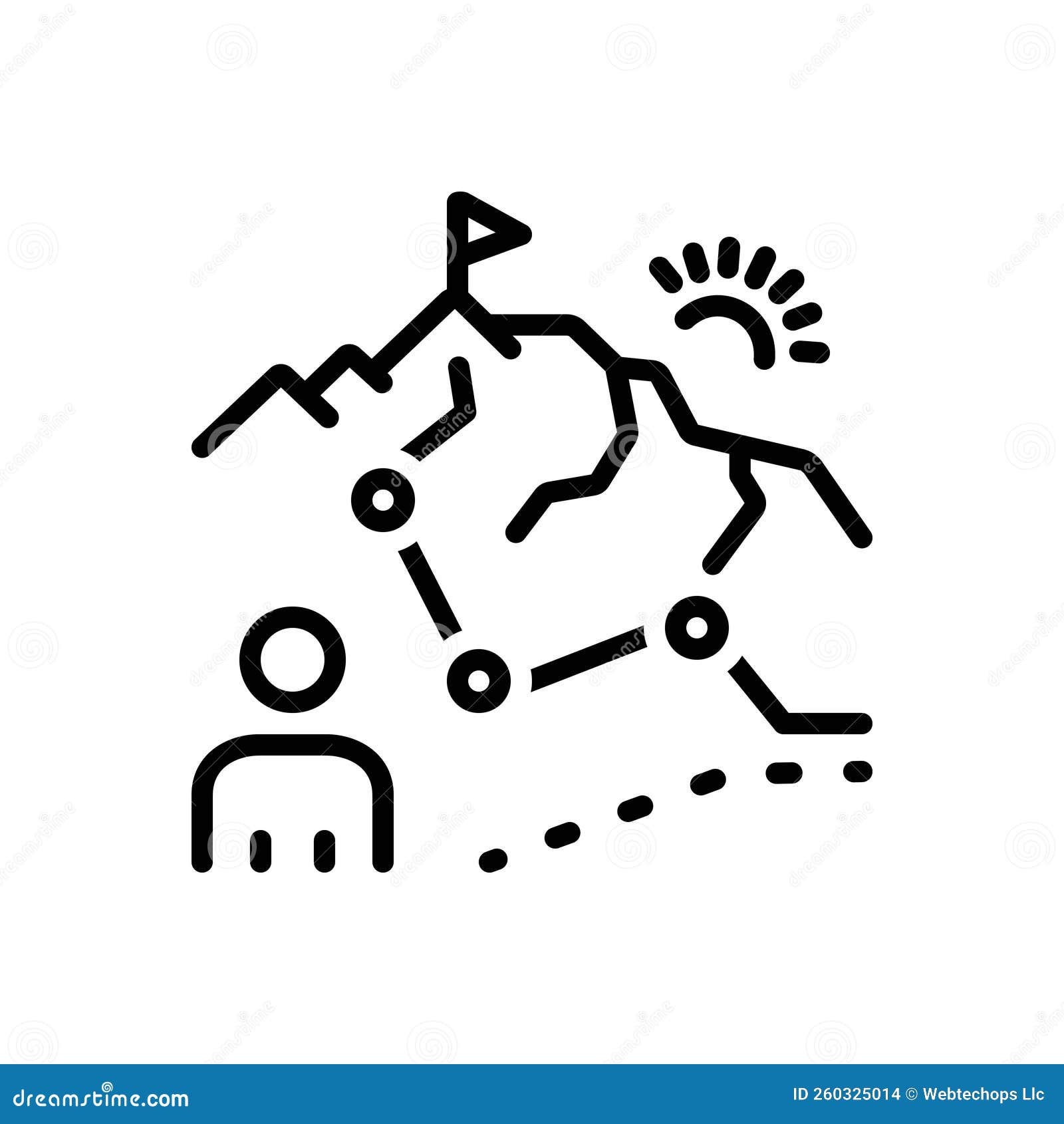 Black Line Icon for Difficulties, Struggling and Trouble Stock Vector ...