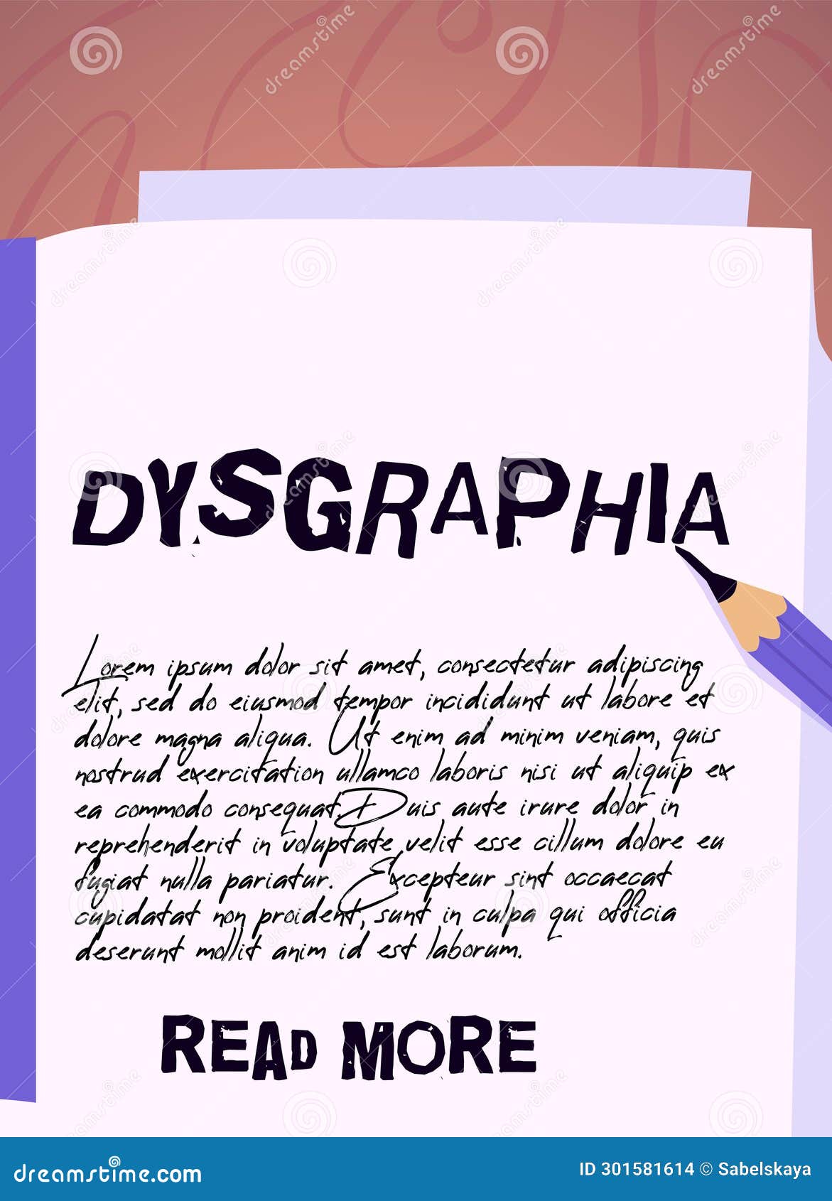 Difficulties Learning, Dyslexia, Dysgraphia Vector Concept, Pencil and ...