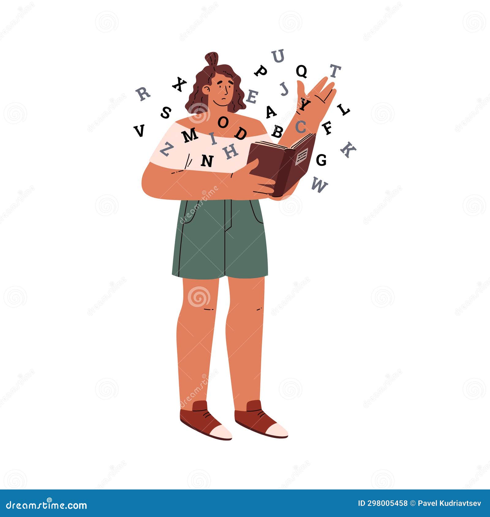 Difficulties Learning and Dyslexia Vector Concept, Woman Difficulty in ...