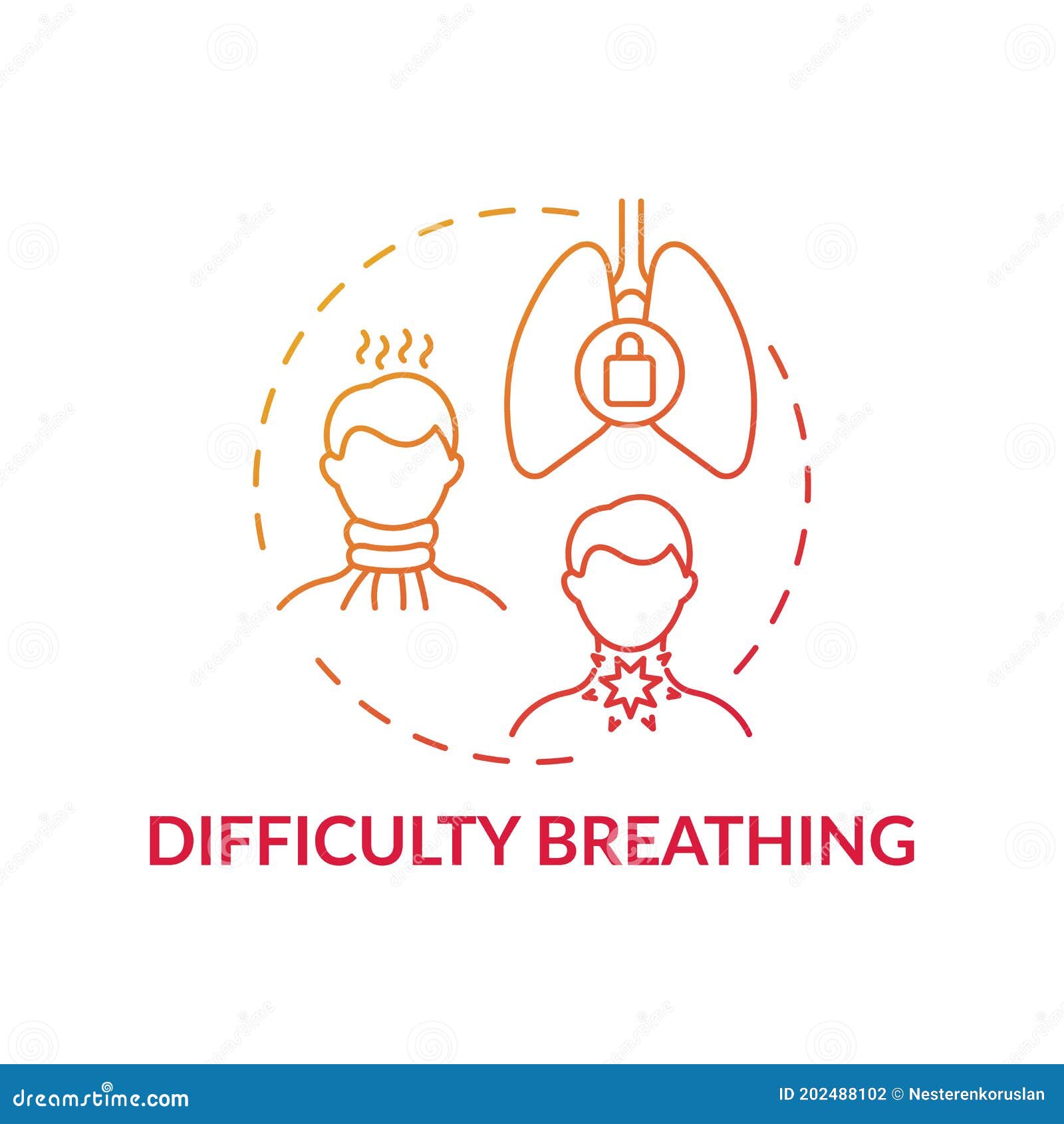 Difficulty Breathing Icon. Monochrome Simple Element From Coronavirus ...