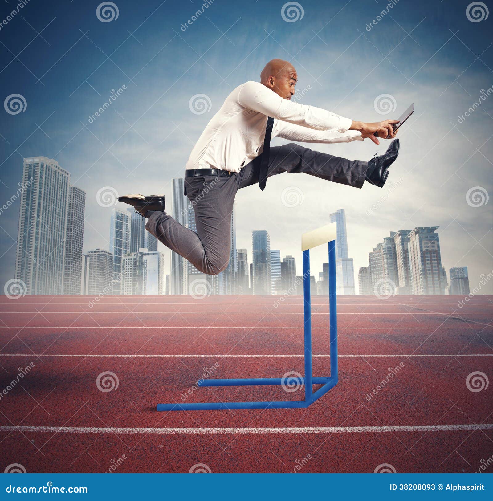 Difficulty of a Businessman Stock Image - Image of athletic, laptop ...