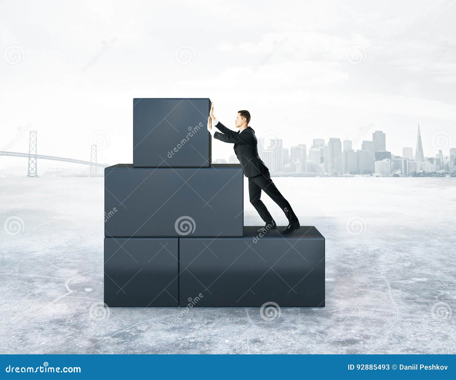 Difficulty concept stock illustration. Illustration of push - 92885493