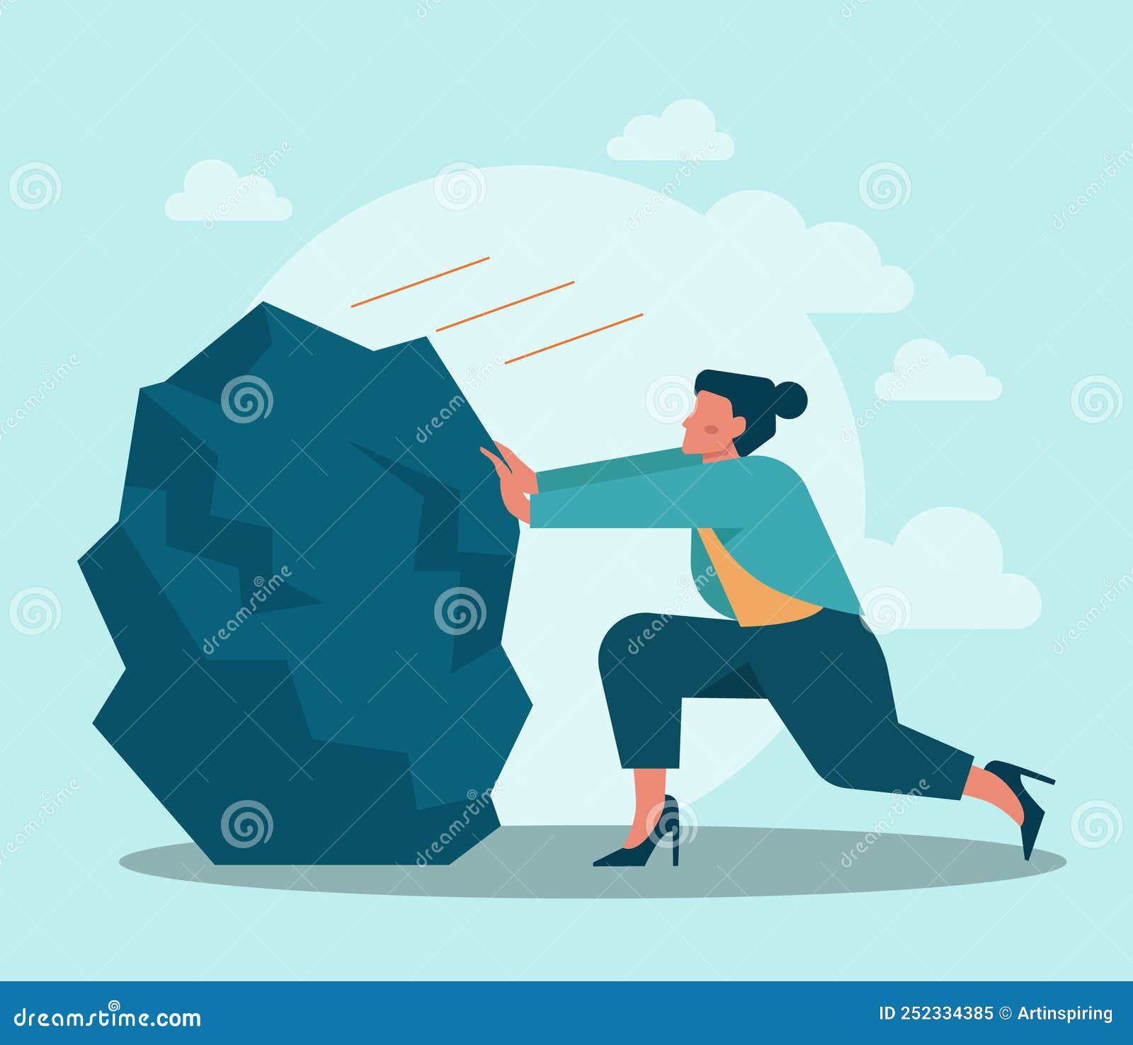 Difficulty Concept. Character Dealing with Obstacles and Challenges ...