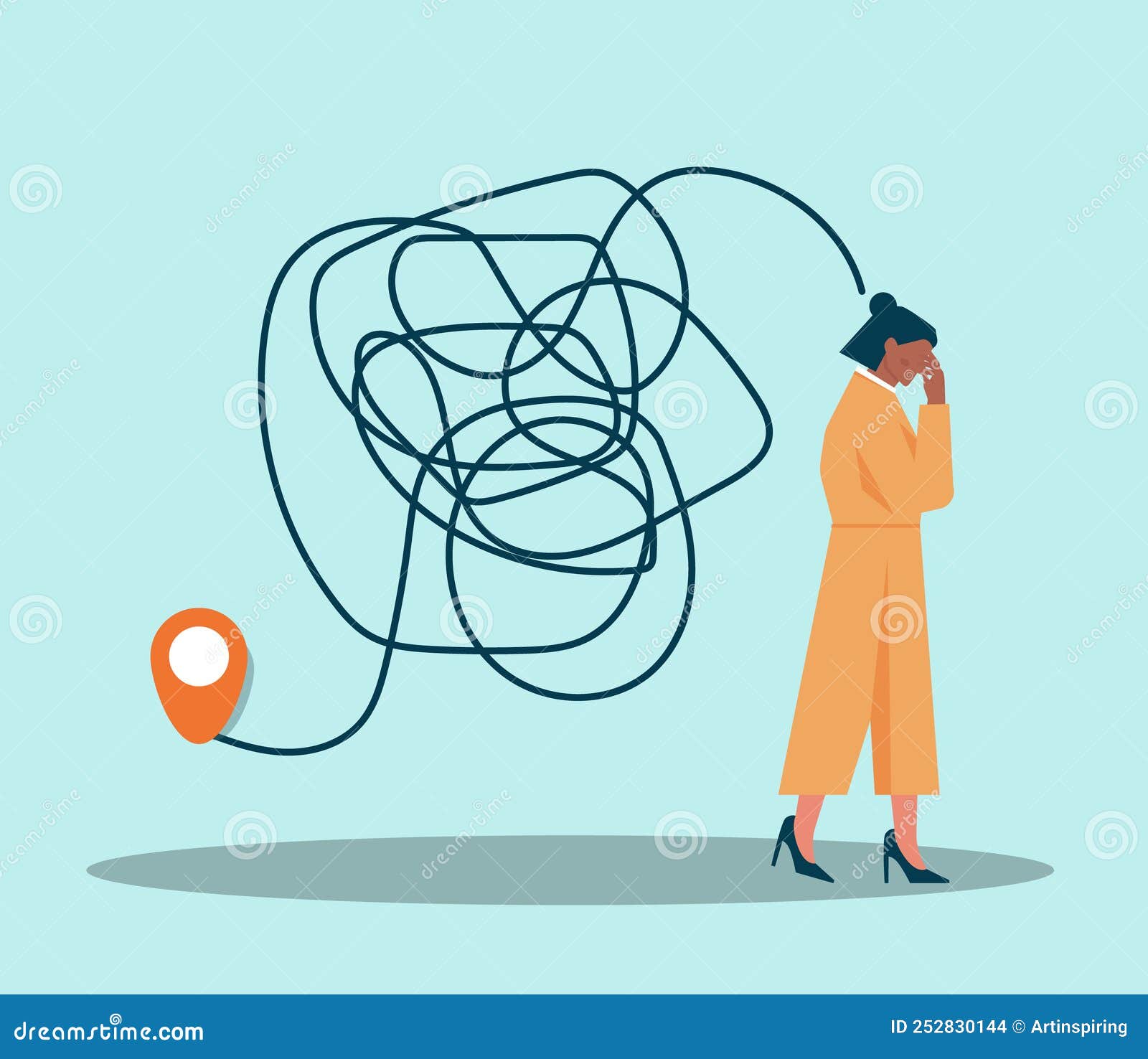 Difficulty Concept. Character Dealing with Obstacles and Challenges ...