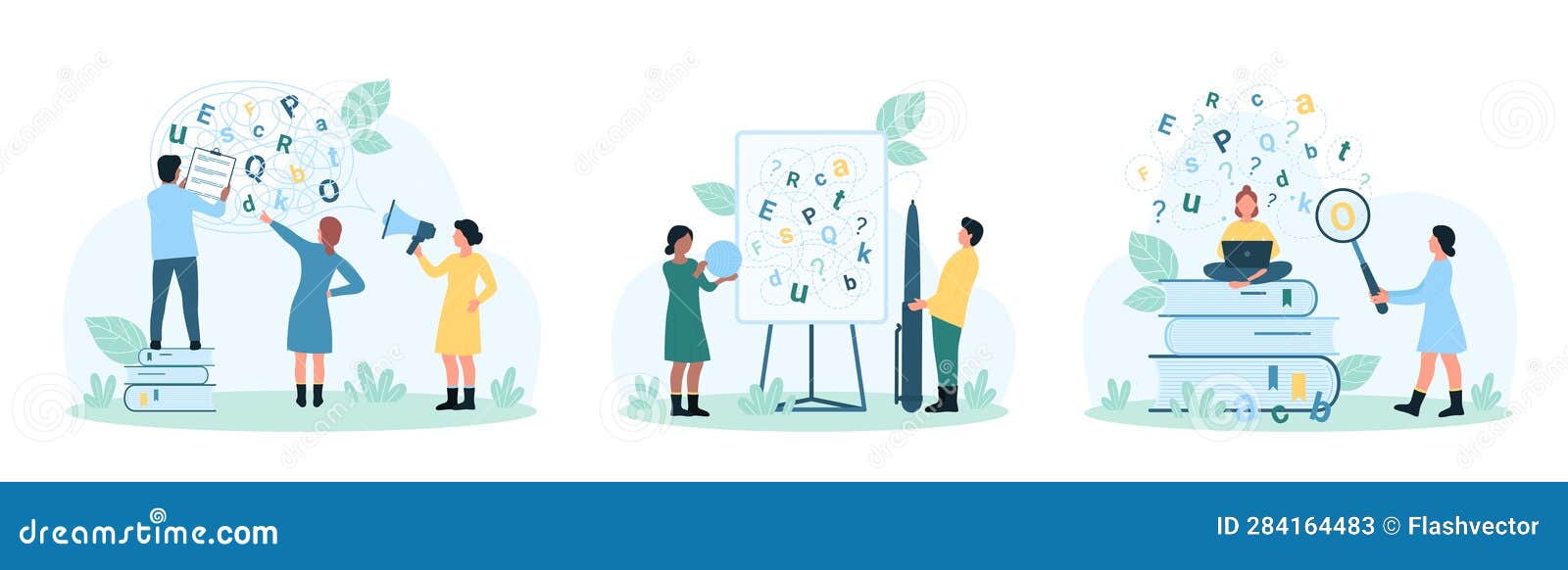 Difficulty in Learning, Dyslexia and Dysgraphia Set, Tiny People Study ...