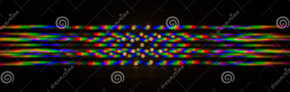 Diffraction of Light from the LED Lamp on the Grating Stock Photo ...