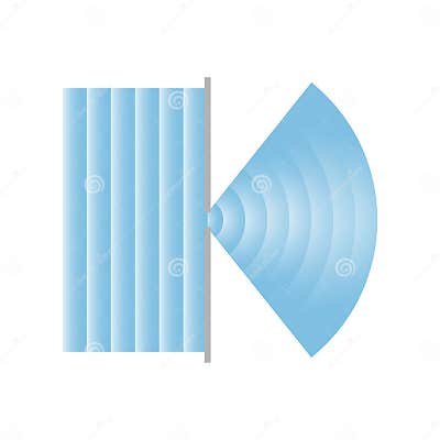 Diffraction of Light Waves Diagram. Stock Vector - Illustration of ...