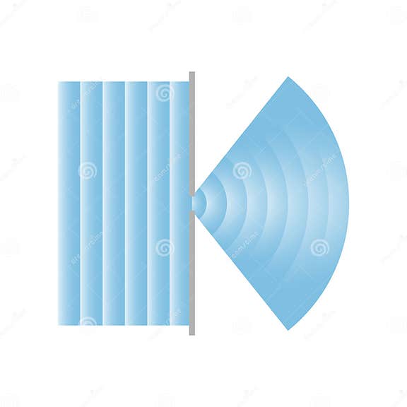 Diffraction of Light Waves Diagram. Stock Vector - Illustration of ...