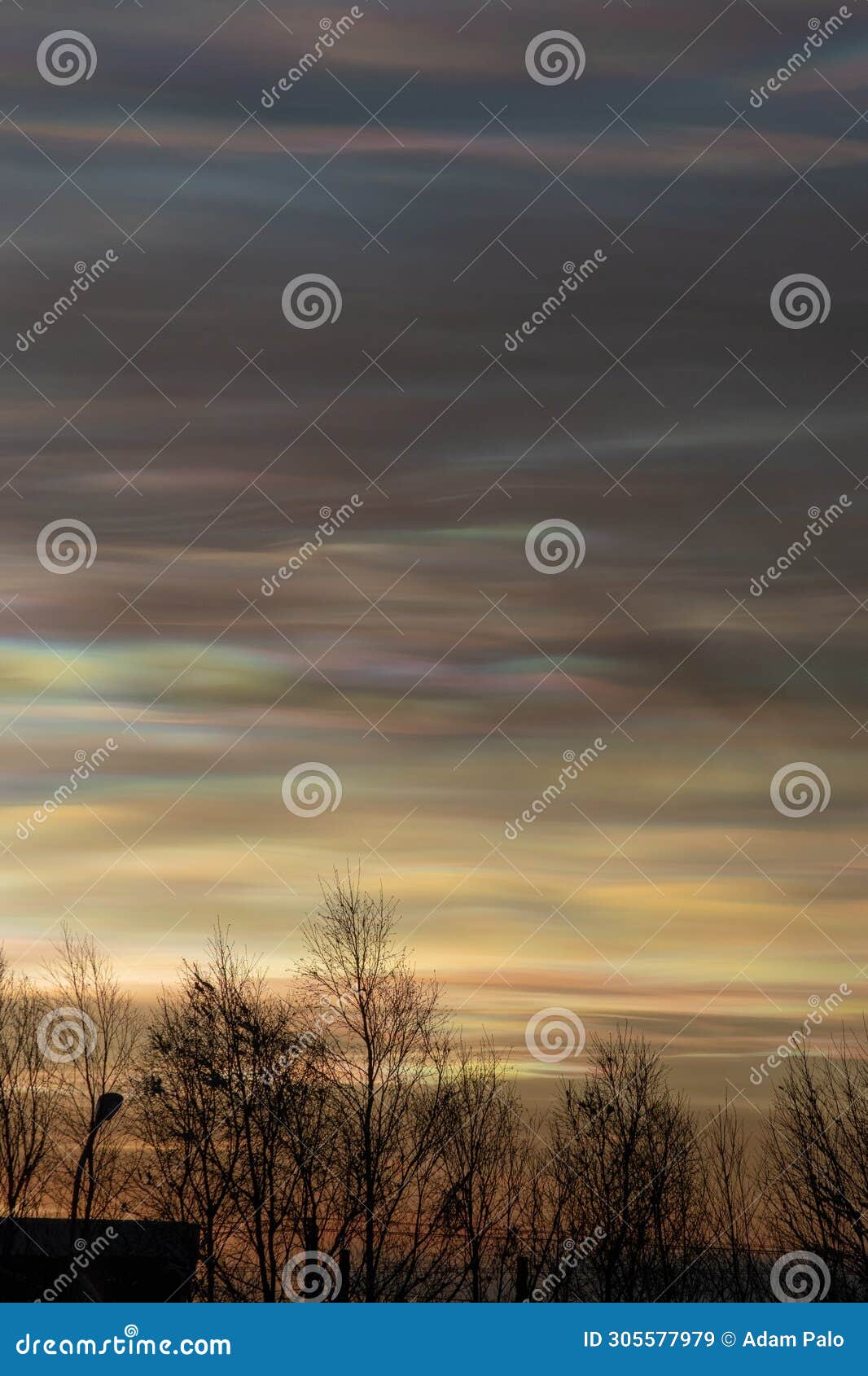 Diffraction Natural Phenomenon Produce Pearl Clouds. Stock Image ...