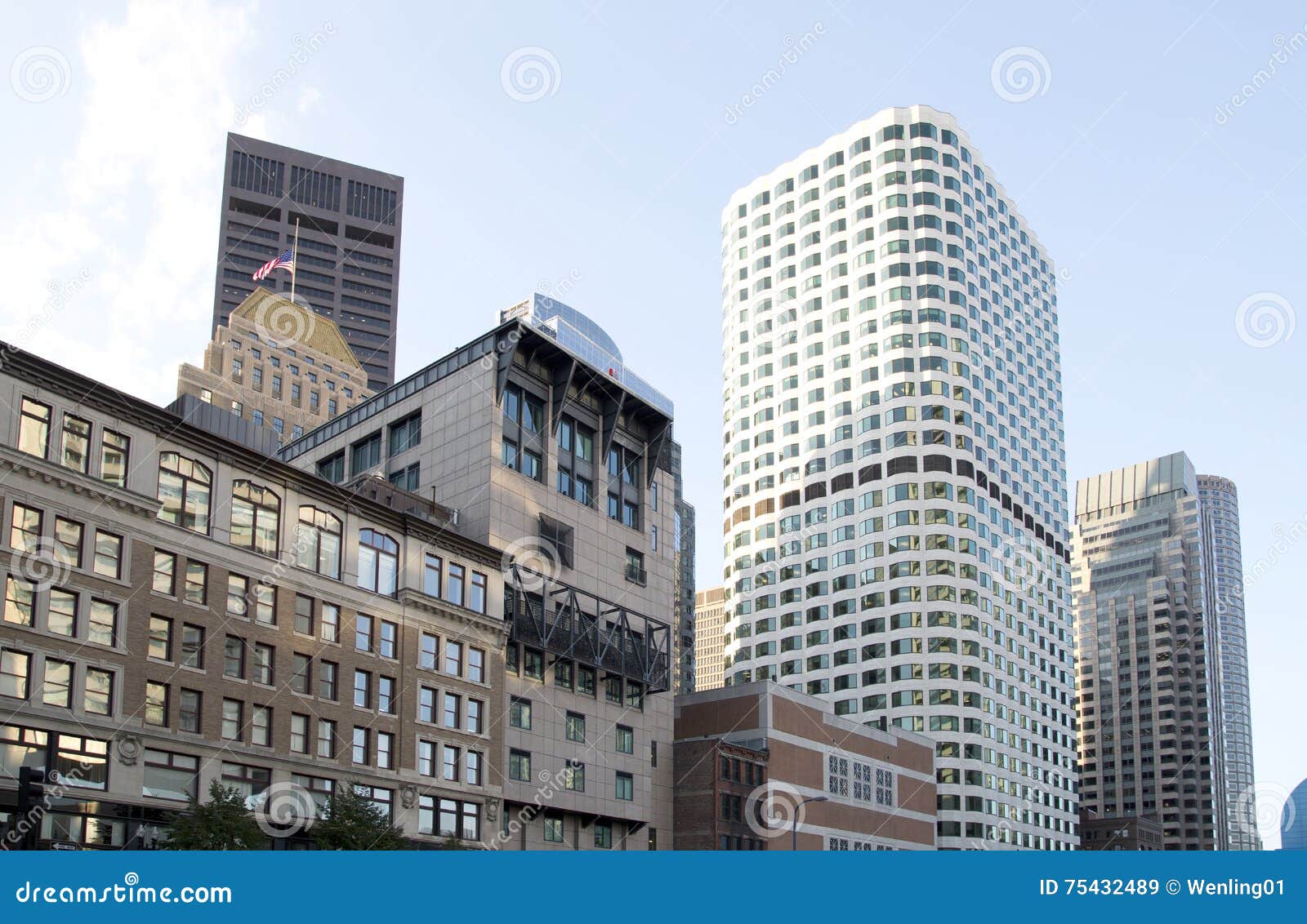 Diffrent Modern Buildings in City Boston Stock Image - Image of ...