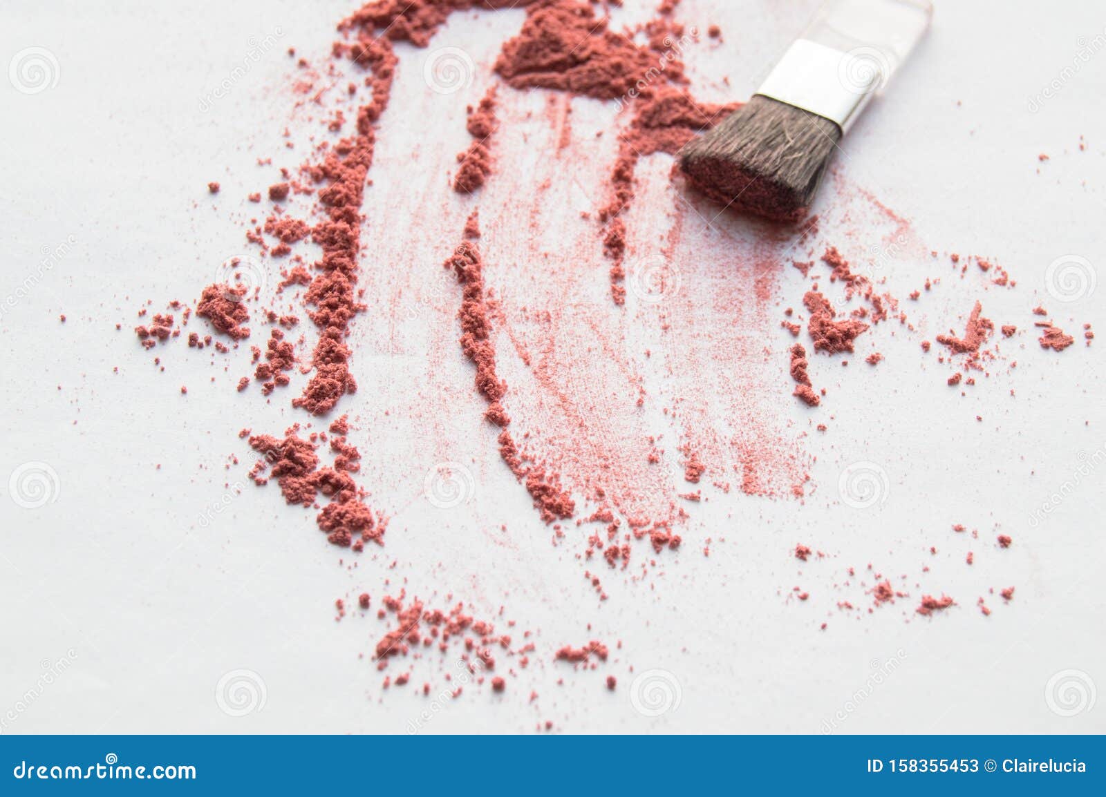 Diffuse Blush or Beige Brown Colored Loose Face Powder and Makeup Brush ...