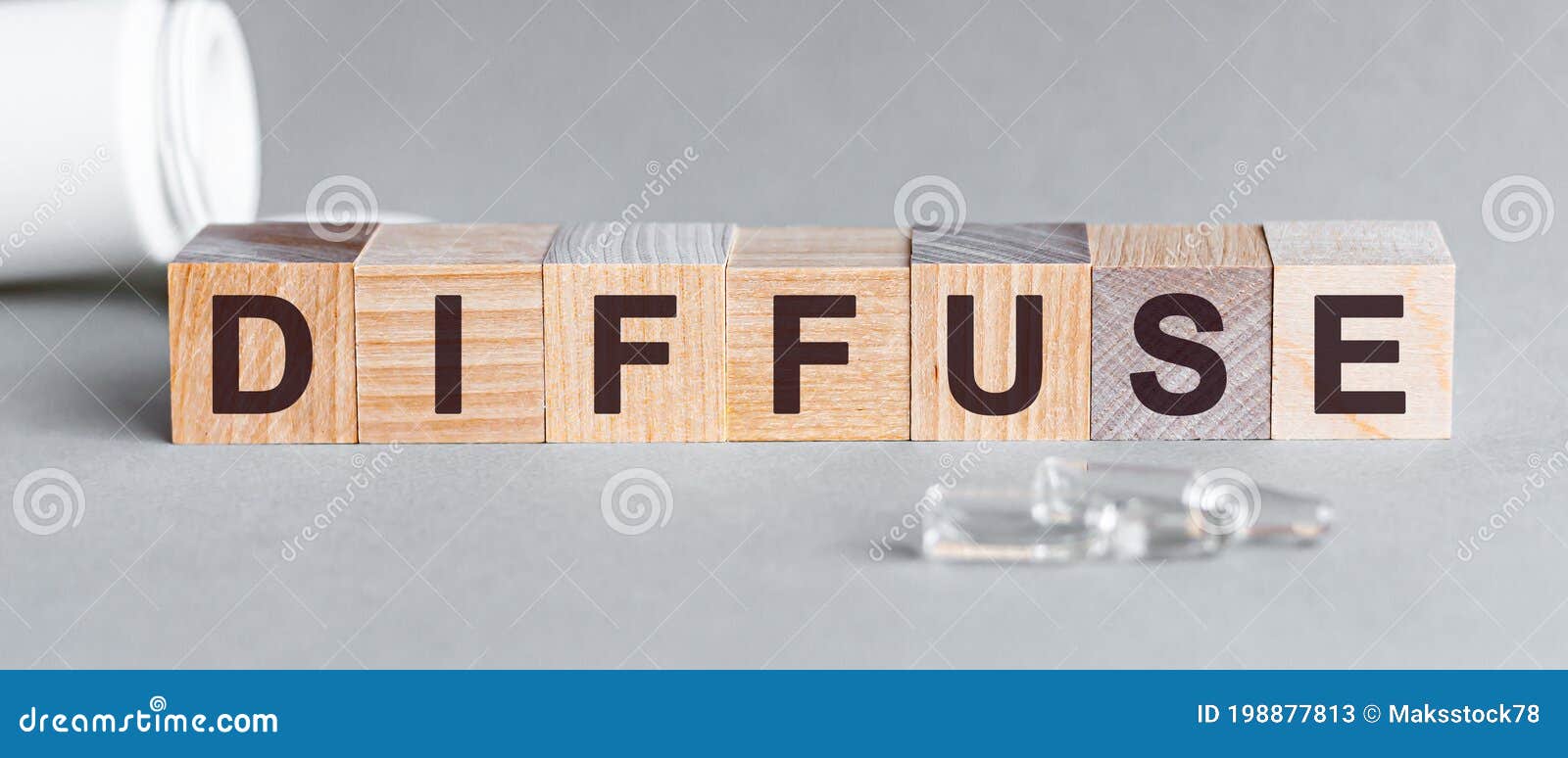 Diffuse is a Word Written in Black Letters on Wooden Cubes Stock Image ...