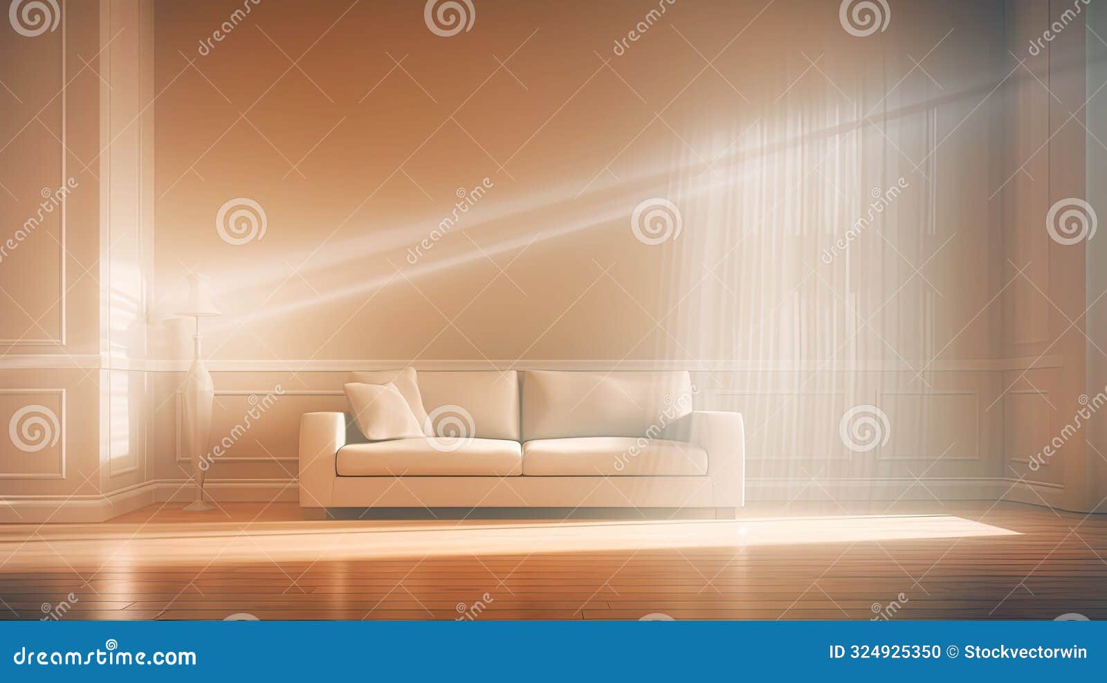 Diffused Blurred Empty Interior Room Stock Illustration - Illustration ...