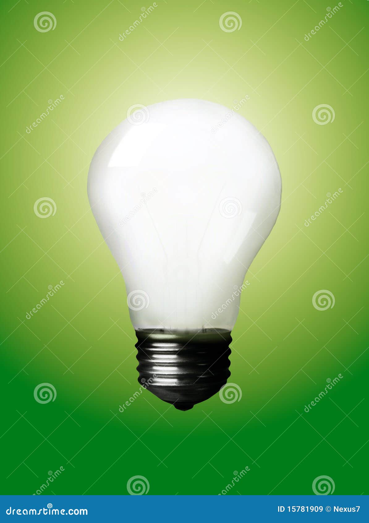 Diffused Light Bulb on Green Stock Image - Image of invention ...