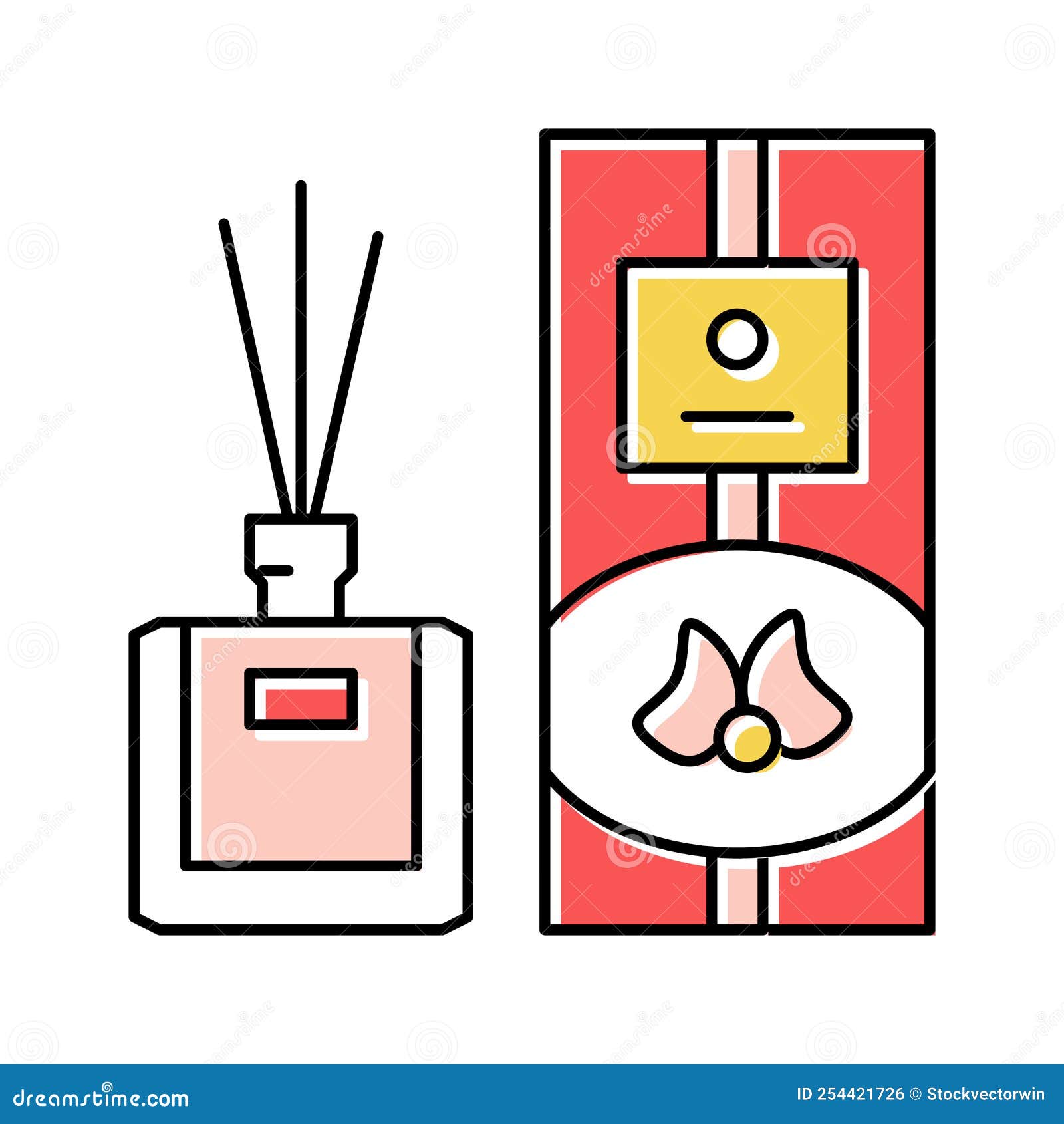 Diffuser Sticks Bottle Perfume Color Icon Vector Illustration Stock ...