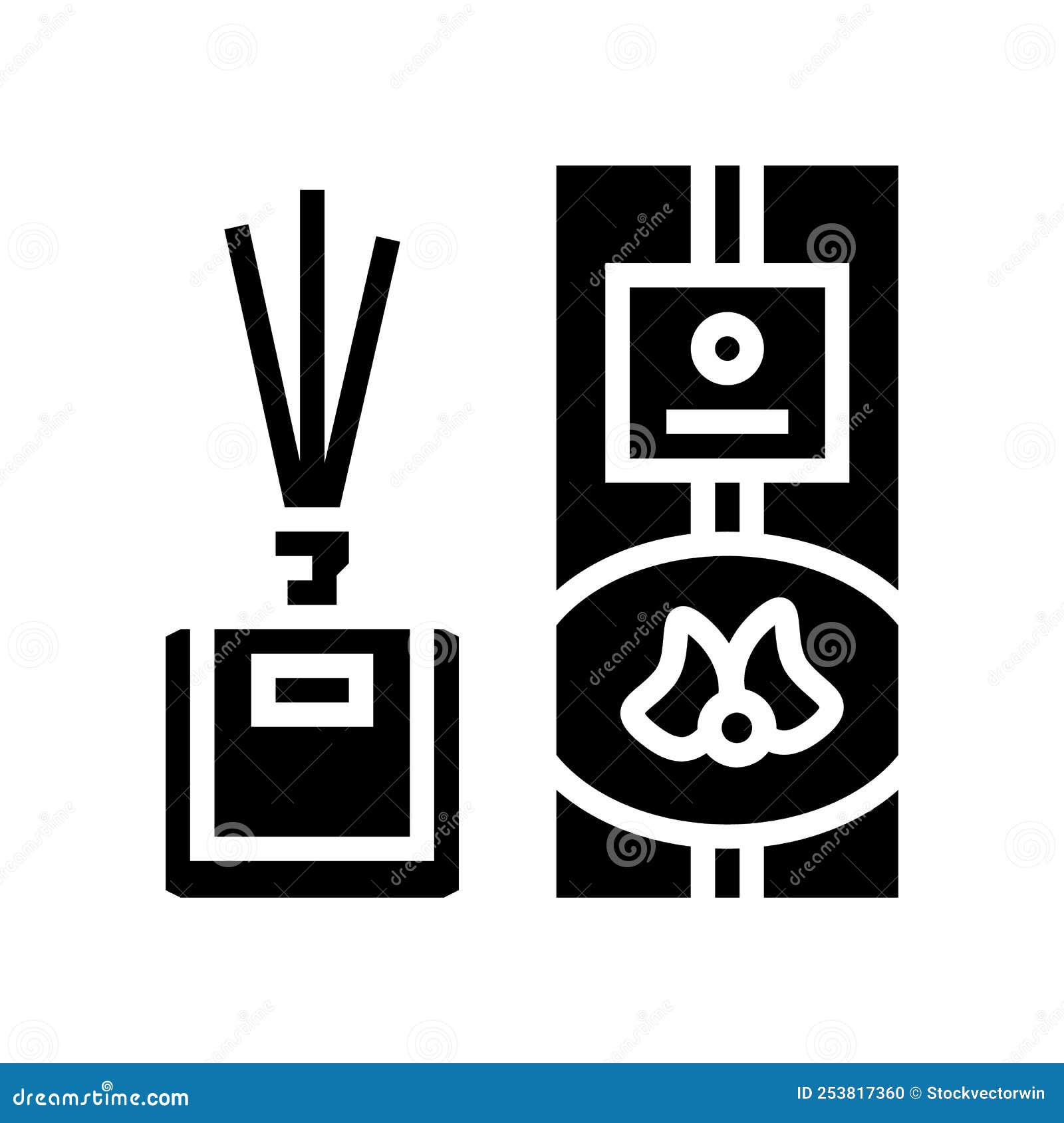 Diffuser Sticks Bottle Perfume Glyph Icon Vector Illustration Stock ...