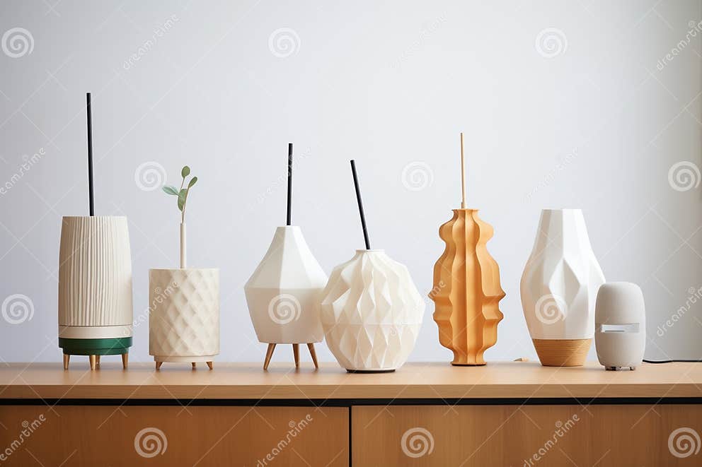 Diffusers in Various Shapes and Sizes Placed Side by Side Stock Photo ...