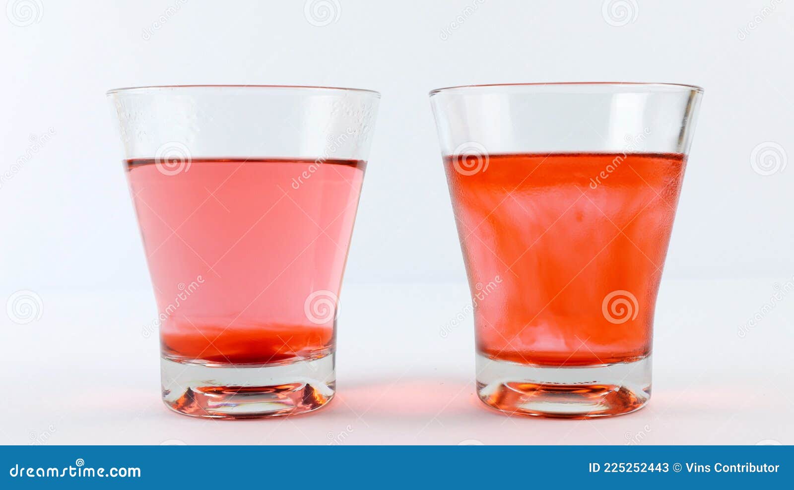 Diffusion of Colors in a Glass Filled with Hot Water and Another Glass ...