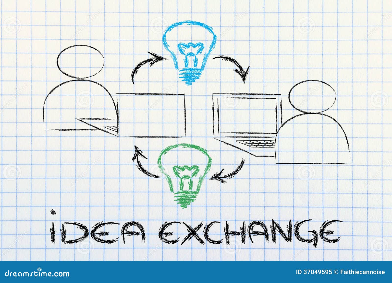Diffusion and Exchange of Ideas through the Internet Stock Illustration ...